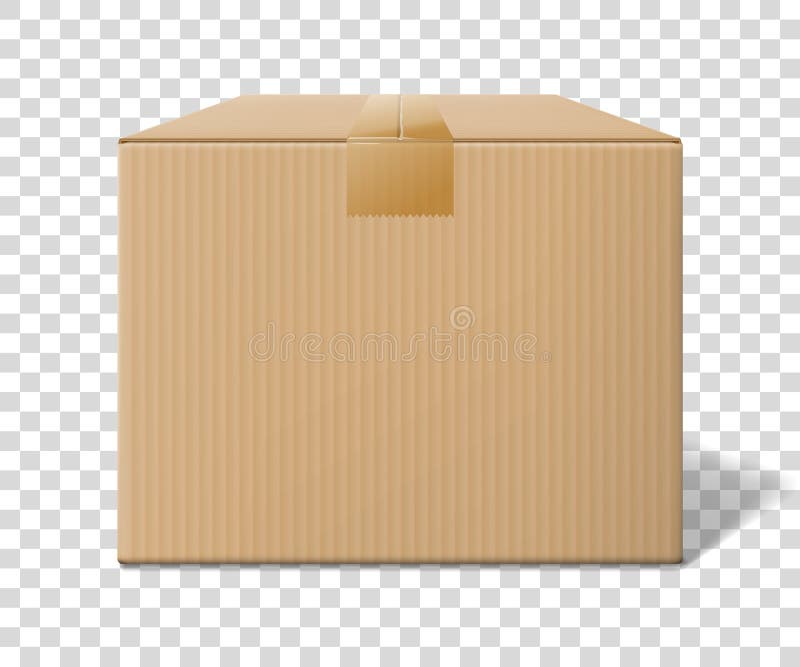 Realistic Cardboard Box, Opened Top View Stock Illustration ...