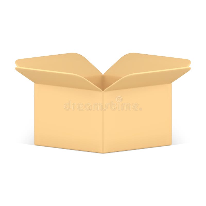 Realistic Cardboard Box 3d Icon Goods Shipment Package Front Side View ...