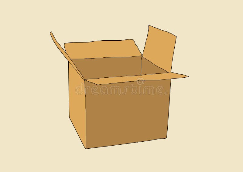 Realistic Cardboard Box Mockup Set from Side, Front and Top View Open ...