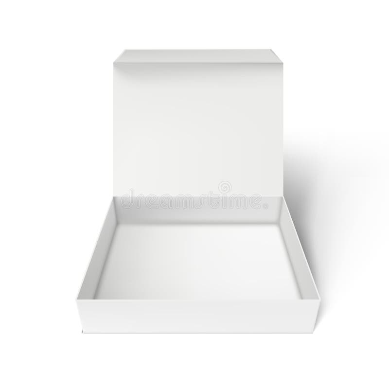 Realistic Cardboard Open Gift Box on White Back Stock Vector ...