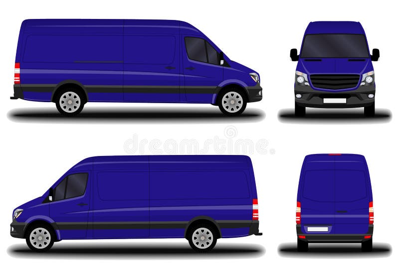 Realistic cargo van. stock vector. Illustration of body - 100964303