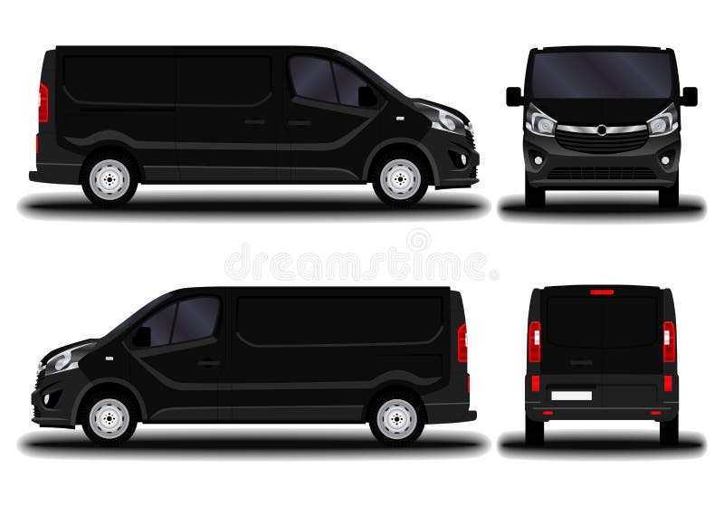 Realistic cargo van. stock vector. Illustration of automobile - 100011046