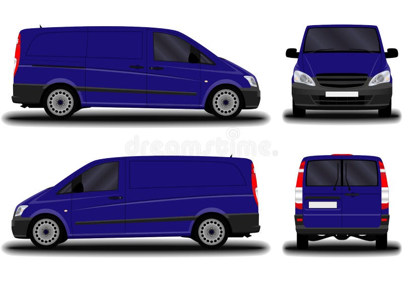 Realistic cargo van. stock vector. Illustration of side - 100015297