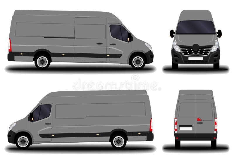 Realistic cargo van. stock vector. Illustration of drawing - 100956690