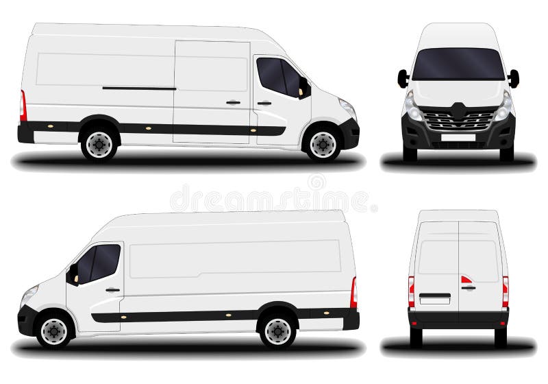 Realistic cargo van. stock illustration. Illustration of door - 100956859