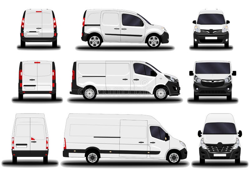 Set of cargo vans. stock illustration. Illustration of isolated - 109069566