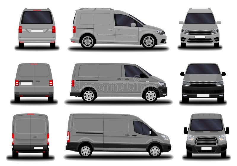 Set of cargo vans. stock vector. Illustration of commercial - 109069572