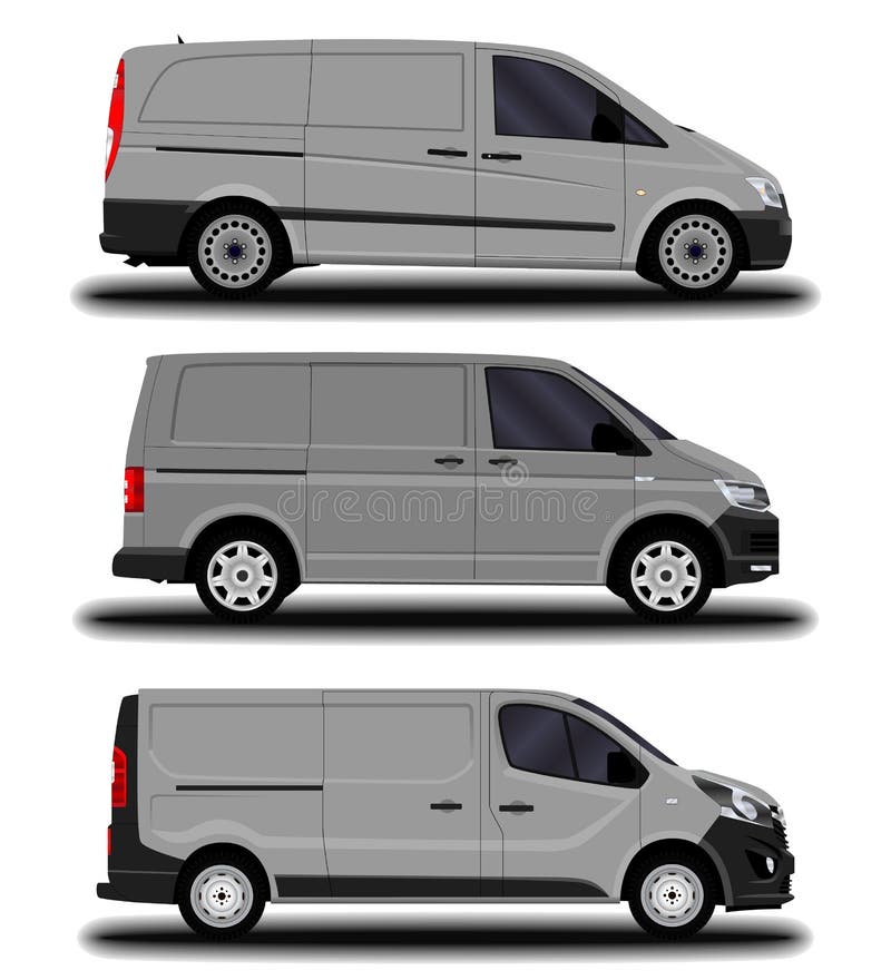 Realistic cargo van. stock vector. Illustration of freight - 100015360