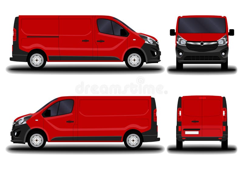 Realistic cargo van. stock vector. Illustration of diesel - 100011138