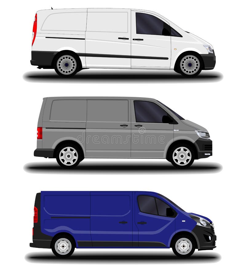 Set of cargo vans. stock illustration. Illustration of door - 109069536
