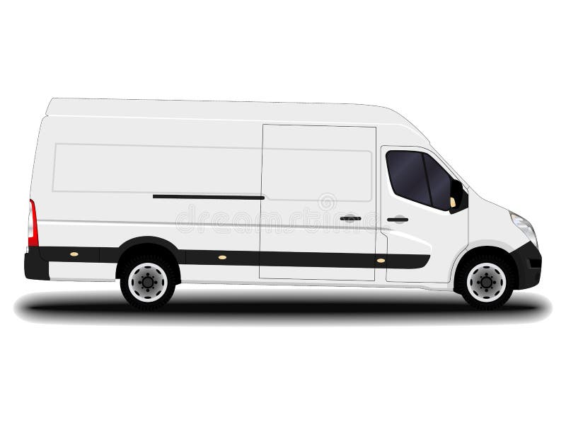 Realistic cargo van. stock illustration. Illustration of drawing ...