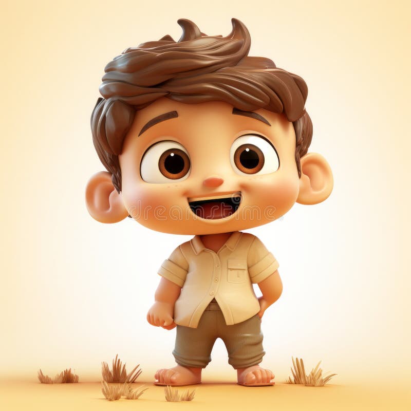 Realistic Cartoon Kids Pictures with Hyper-detailed Rendering Stock ...