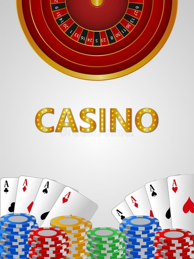 Realistic Casino Bacground with Creative Card Chip and Playing Cards ...