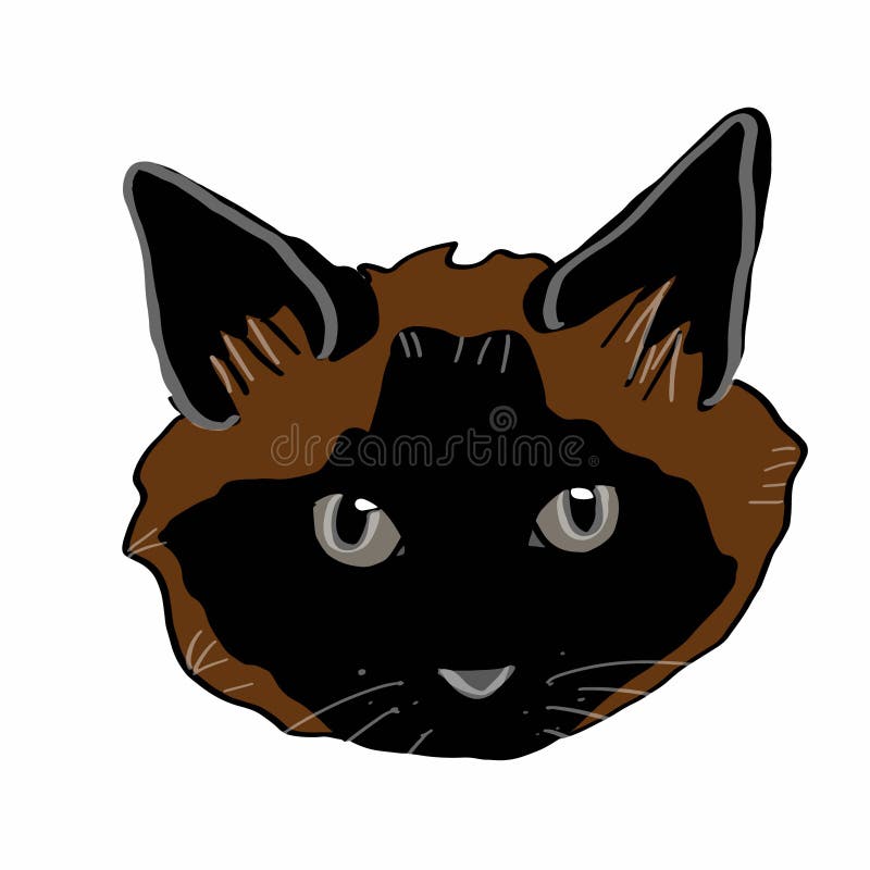Realistic cat head stock vector. Illustration of print - 100629456
