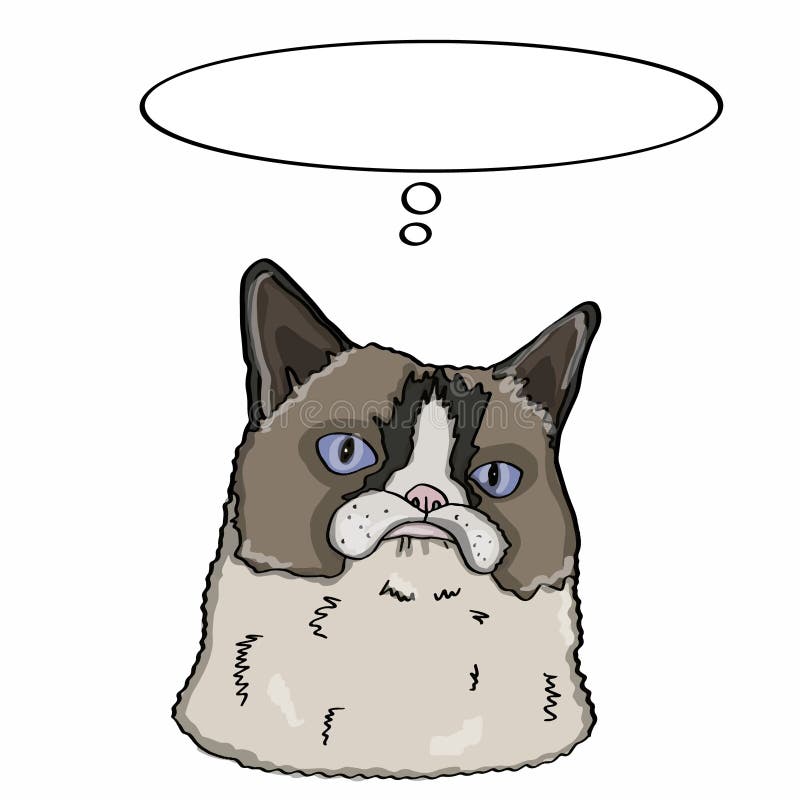 Realistic Cat Head and Thinking Balloon Stock Vector - Illustration of ...