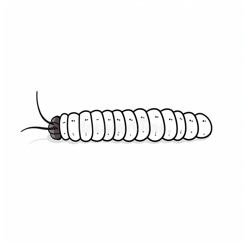 Ink Illustration of a Smilecore Worm in Black and White Stock ...