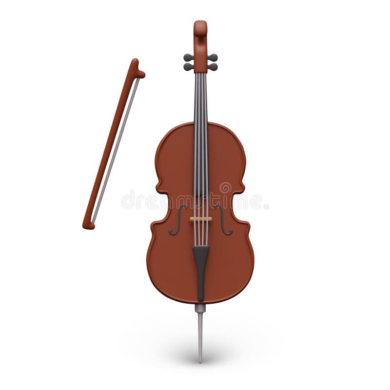 Realistic Cello, Bow on White Background. Classical Musical String ...