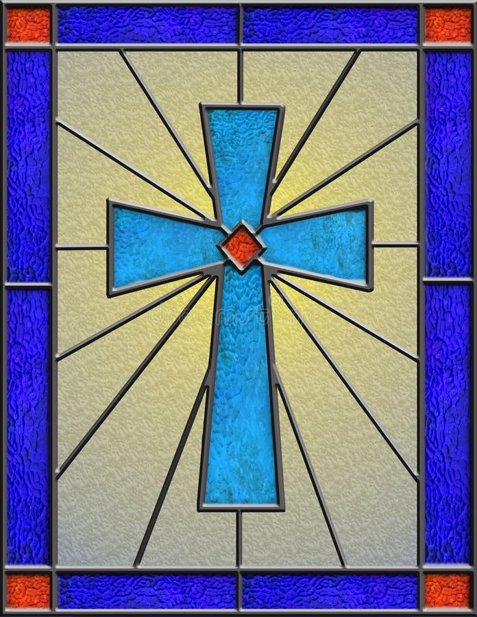 Realistic Celtic Cross Stained Glass Stock Illustration - Illustration ...