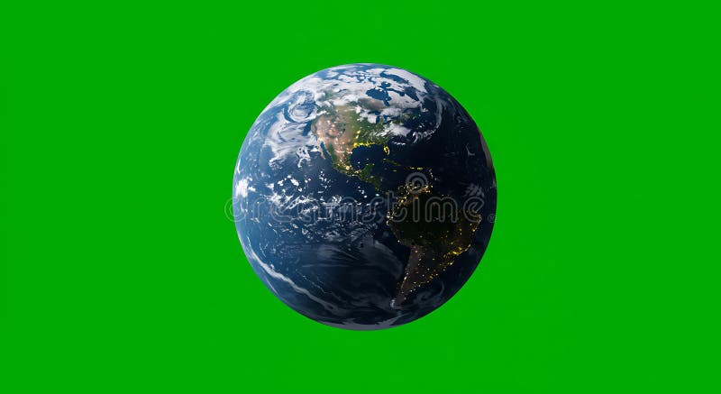 A Realistic CGI Render of a Spinning Earth on a Green Screen, a Concept ...