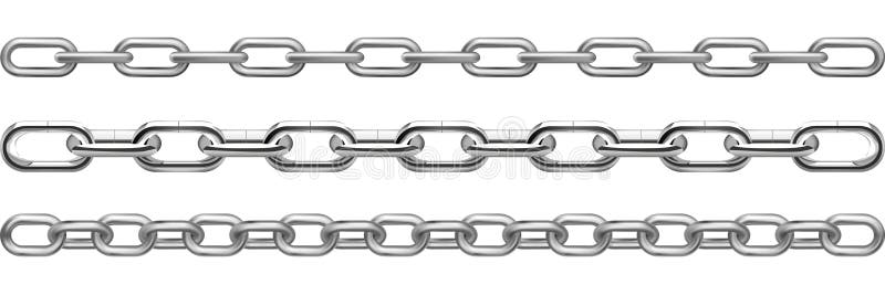 Realistic Chain Link Collection. Set of Metal Chain Link Stock Vector ...