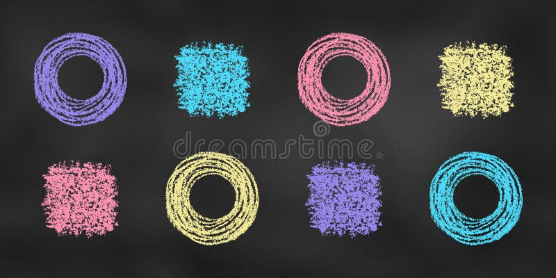 Realistic Chalk Drawn Sketch. Set of Design Elements Abstract Scribbles ...