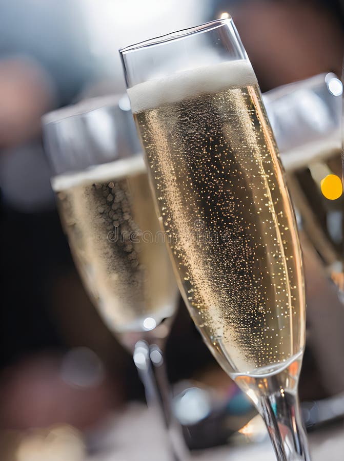 Realistic Champagne Splash Extreme Closeup Sharp Focus Stock ...