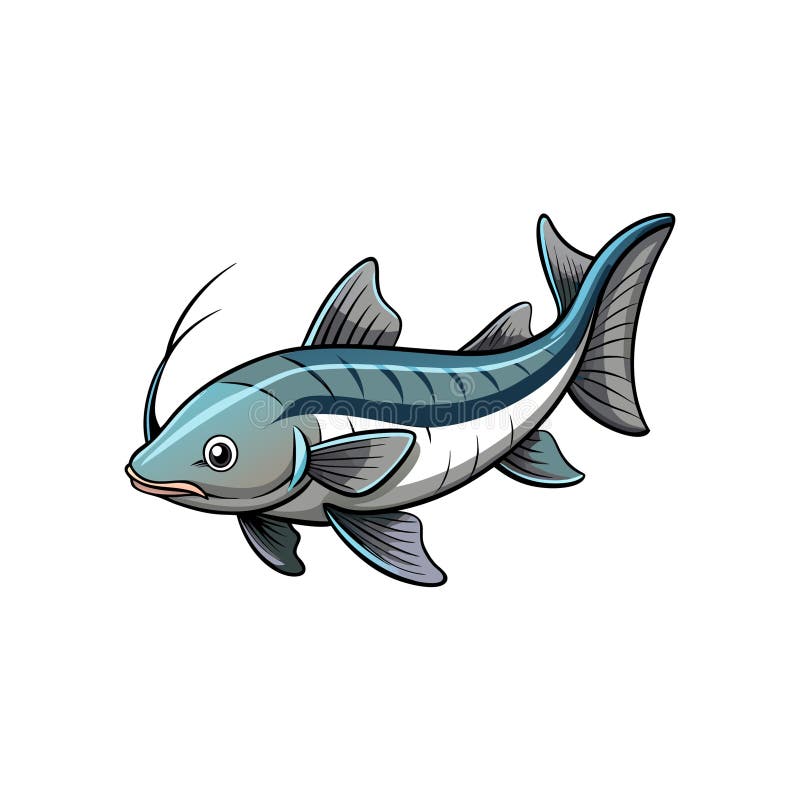 Realistic Channel Catfish in Natural Water Setting Stock Illustration ...