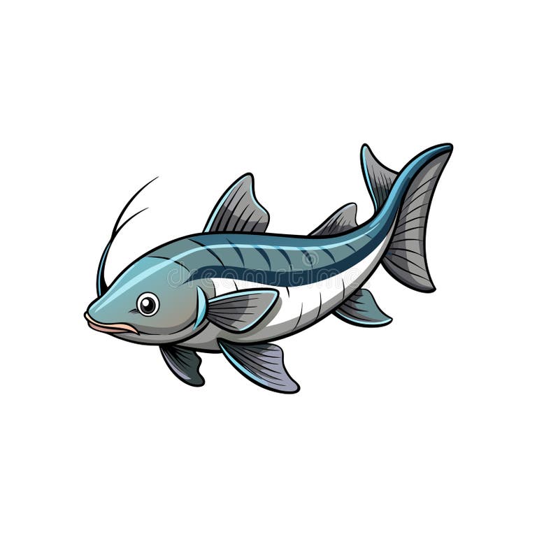 Realistic Channel Catfish in Natural Water Setting Stock Illustration ...