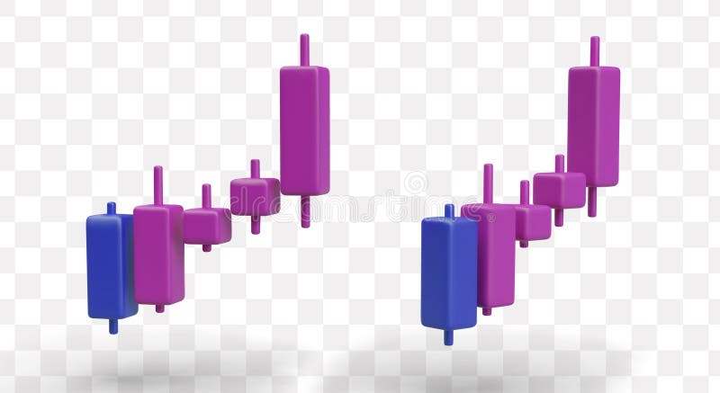 Realistic Chart in Different Position. Diagram in Purple and Blue ...