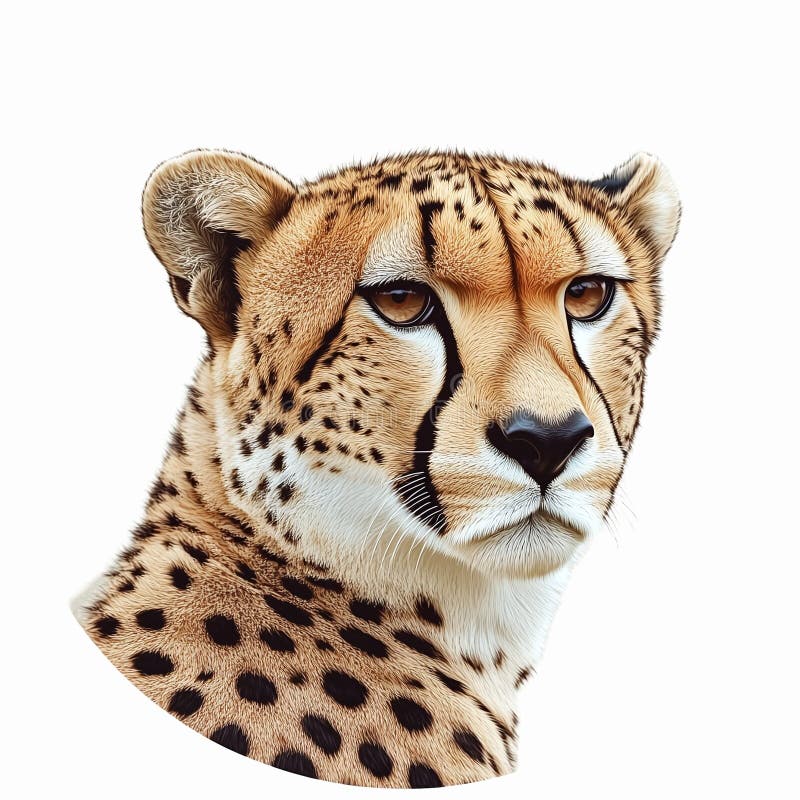 Realistic Cheetah Head Illustration on Transparent Background for ...