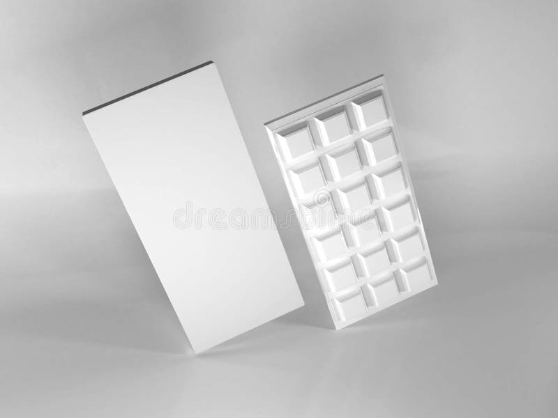 Realistic Chocolate Box Packaging 3D Mockup Scene Stock Illustration ...