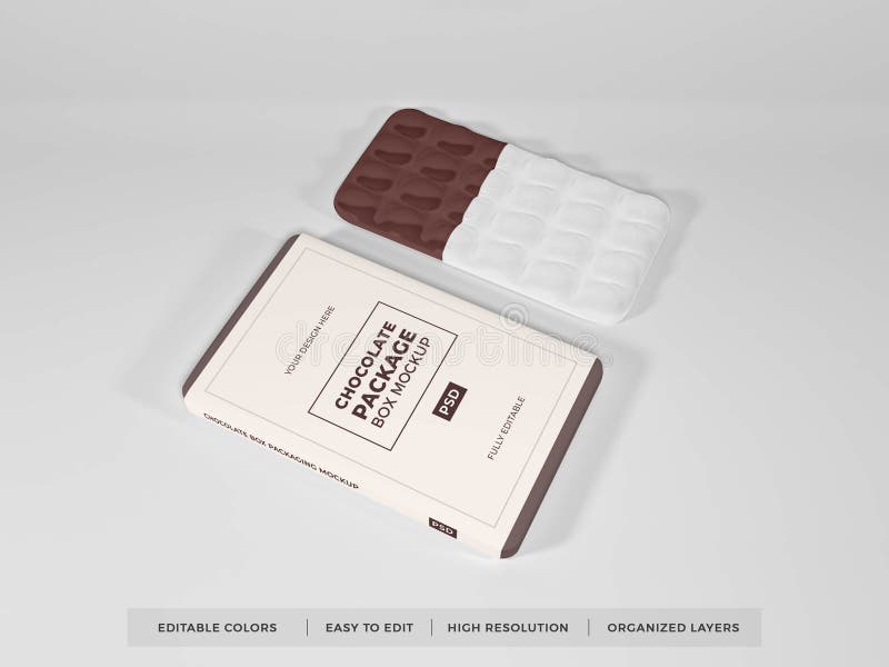 Realistic Chocolate Box Packaging Mockup Stock Illustration ...