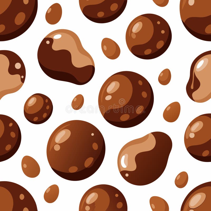Realistic Chocolate Bubbles on White Background. Vector Illustration of ...