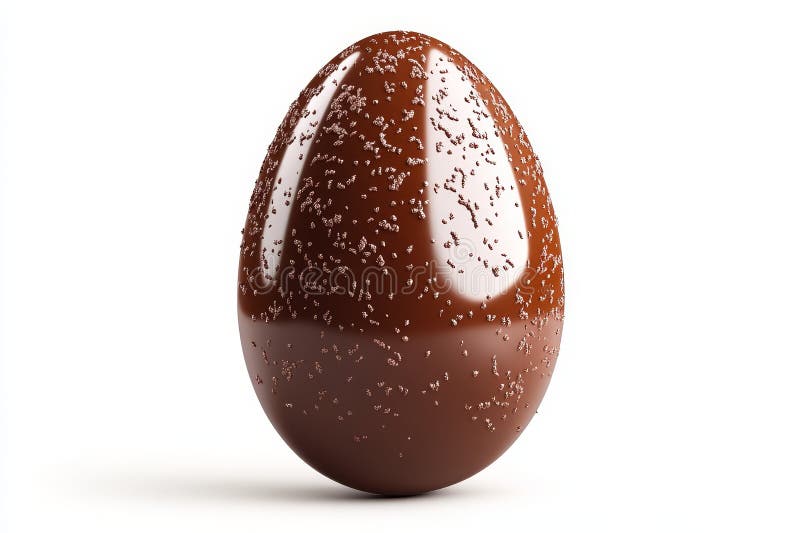 Realistic Chocolate Easter Egg a Single Solid Chocolate Easter Egg Speckled with Cocoa Powder ...
