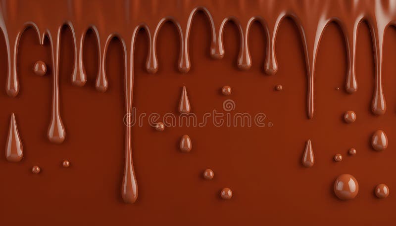 Realistic Chocolate Falling Drops Horizontal Seamless. Liquid ...