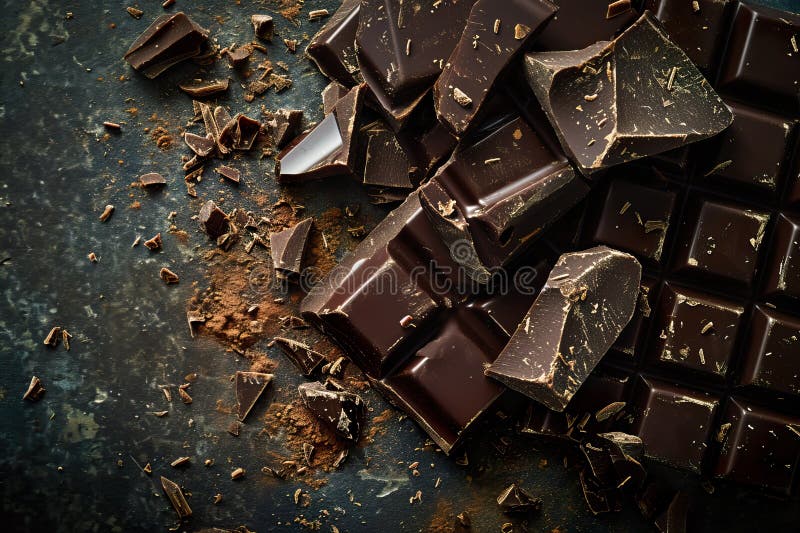 Realistic Chocolate on Rustic Background Stock Image - Image of tasty ...
