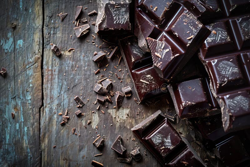 Realistic Chocolate on Rustic Background Stock Photo - Image of ...