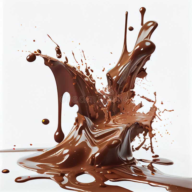 Realistic Chocolate Splashes Set 3d Illustrations Stock Illustration ...