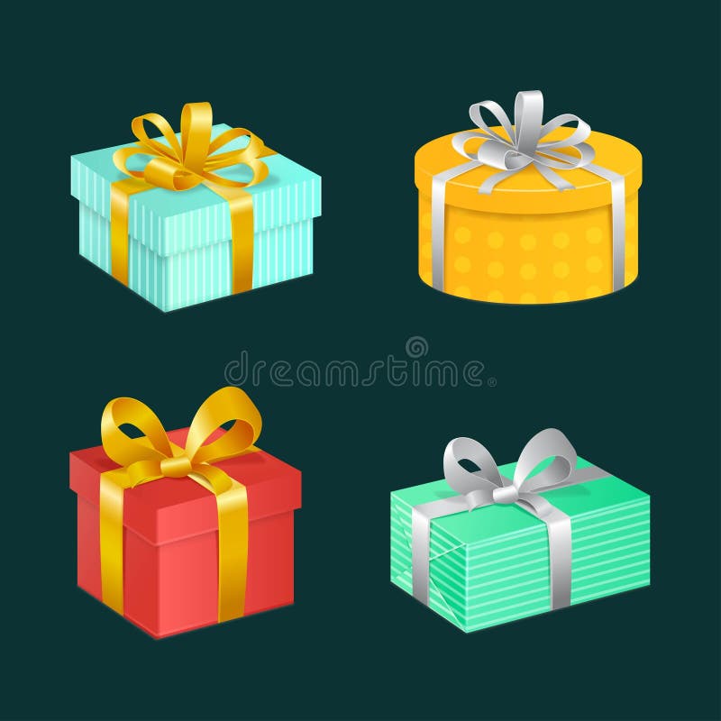 Realistic Christmas Gift Collection Vector Design Illustration Stock ...