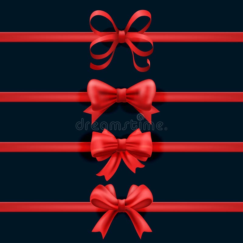 Realistic Christmas Ribbon Collection Vector Design Illustration Stock ...