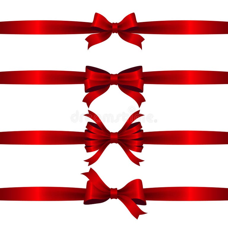 Realistic Christmas Ribbon Collection Vector Illustration Stock ...