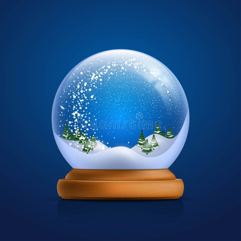 Realistic Christmas Snowball Globe Vector Design Illustration Stock ...