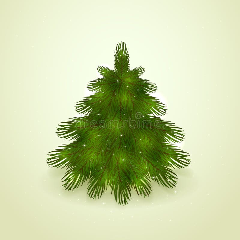 Realistic Christmas tree stock vector. Illustration of xmas - 27673343