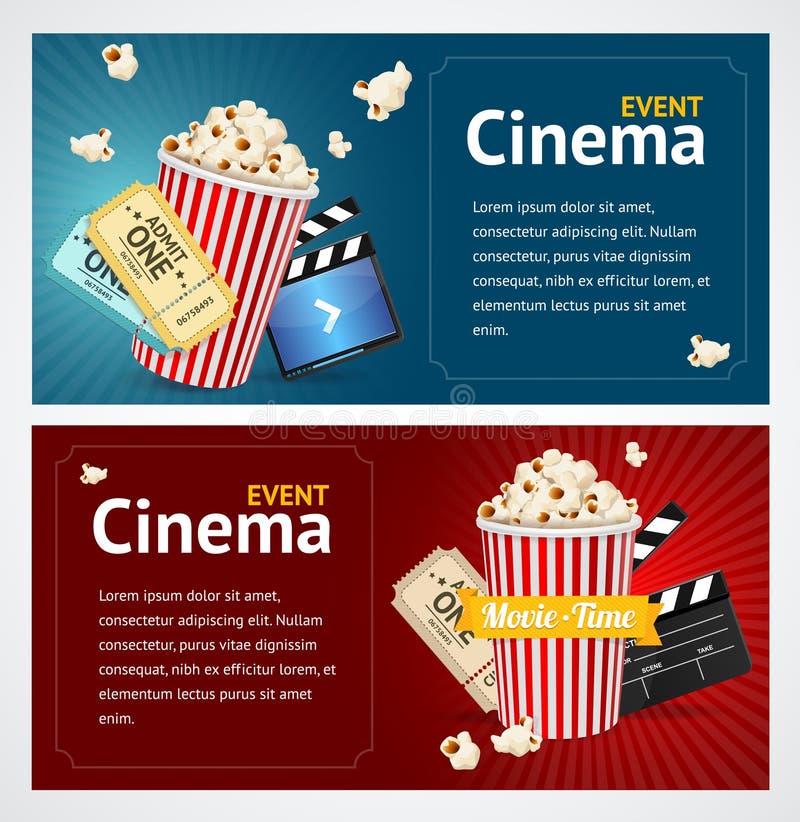 Cinema Background with Movie.Blue Background with Light Star.Clapper ...