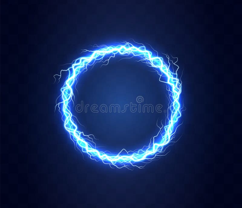Realistic Circle of Thunder Storm Lightnings. Stock Vector ...