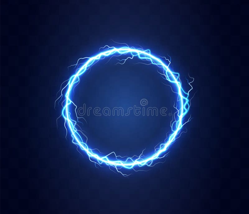 Realistic Circle of Thunder Storm Lightnings. Stock Vector ...