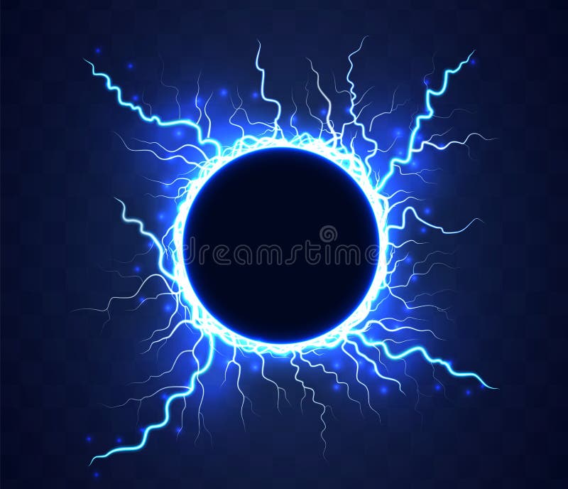 Realistic Circle of Thunder Storm Lightnings. Stock Vector - Illustration of blue, blast: 229475032