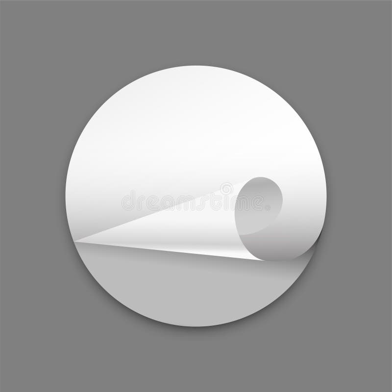 Realistic Circular Page Curled Sticker Mock-up Design Stock Vector ...