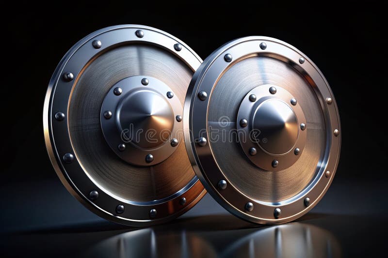 Realistic Circular Steel Shields Detailed 3D Rendered Armor for Game ...