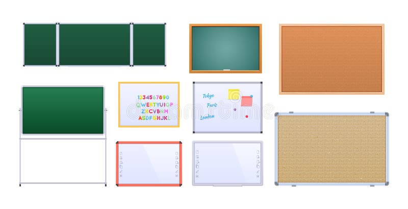 Realistic Class Board Set. Back To School Stock Vector - Illustration ...